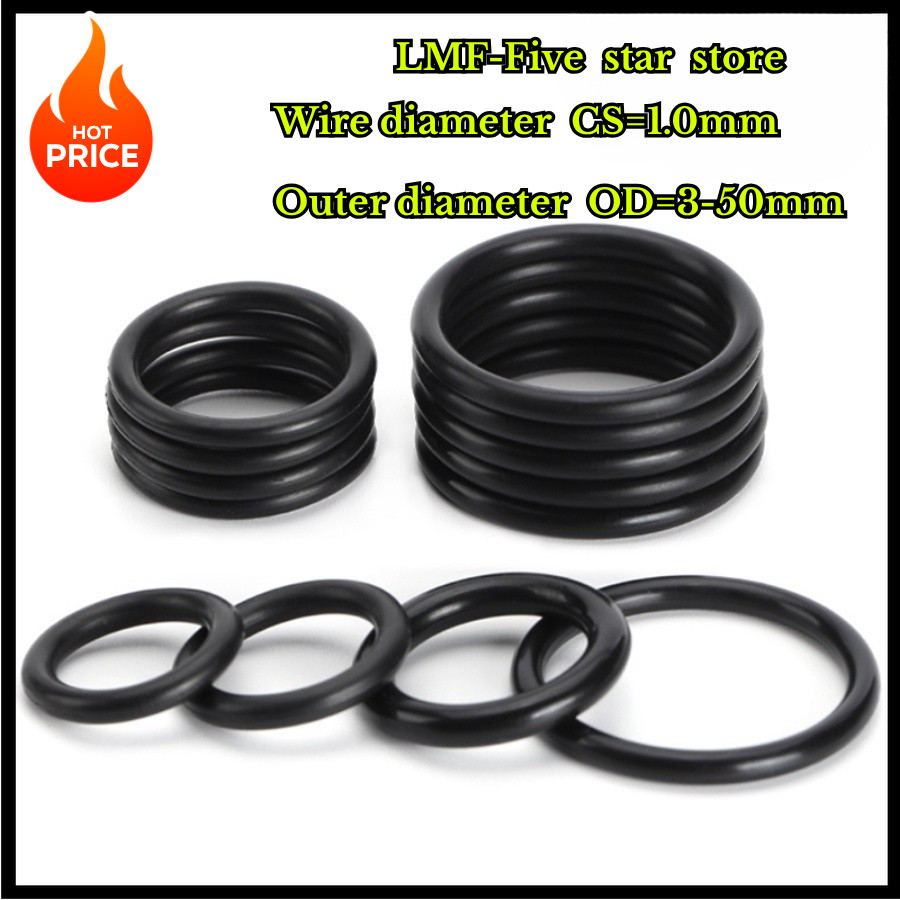 [LMF-8] O-ring Black O-Ring OD3~50mm * cs1.0mm NBR Rubber Sealing Fittings Oil Resistant ...