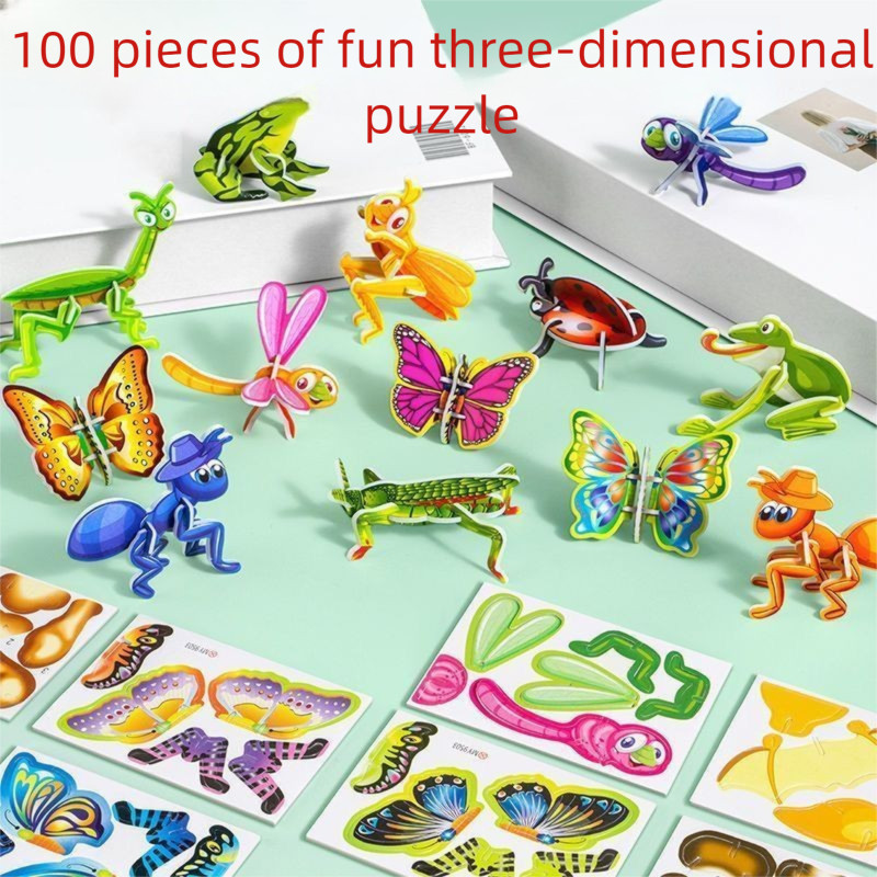 DIY Toy 3D Insect Puzzle No Glue Needed Parent-Child Interactive Magic ...