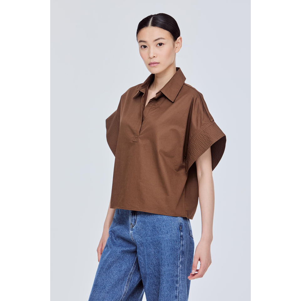 Boxy Decorated Cuffs Blouse | Shopee Malaysia