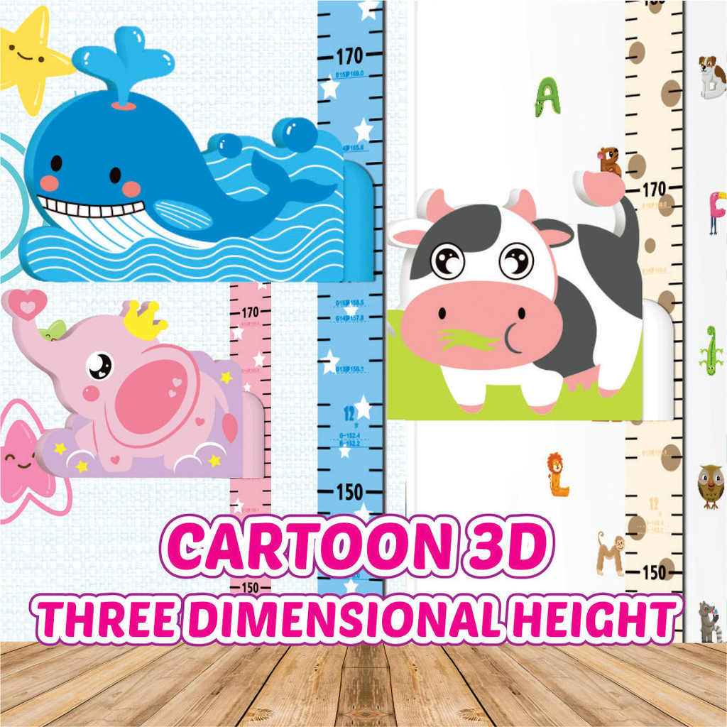 BH 3D Cartoon Magnetic Height Measurement Sticker Baby Kids Room Wall ...