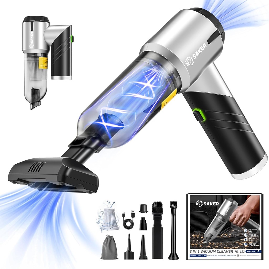 Saker Handheld Car Vacuum Portable Cordless17000PA Mini Vacuums ...