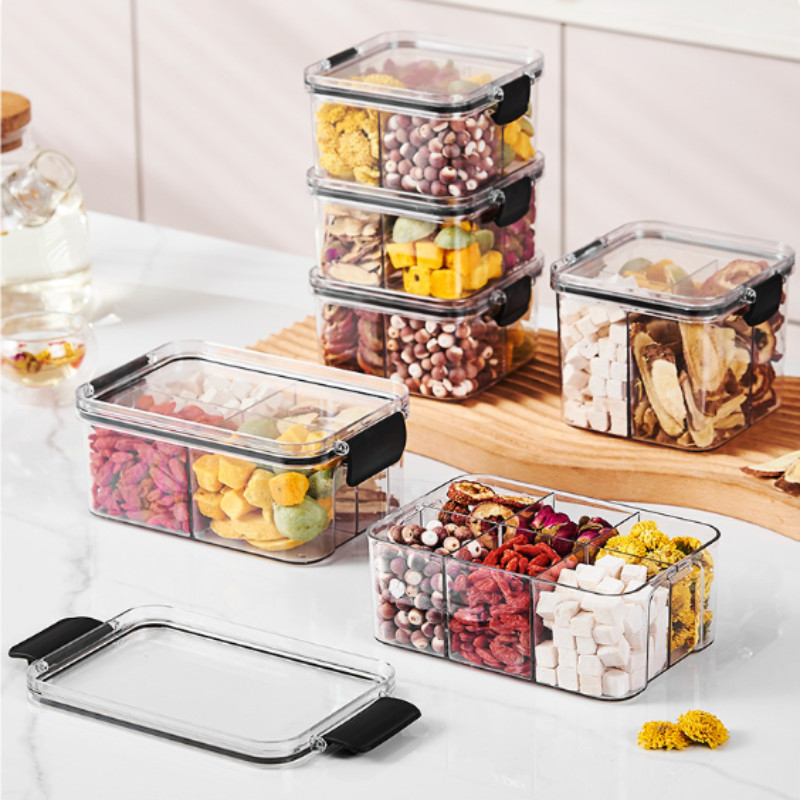 Flower Tea Storage Box with Lids Storage Jar Fridge Sealed Cans Home ...