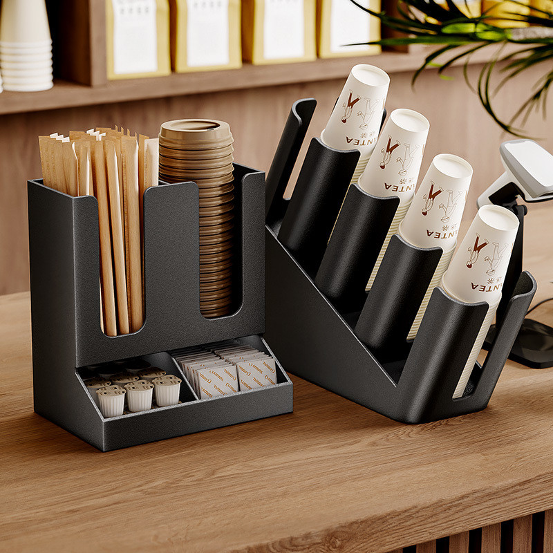 Desktop Thickened Oblique Four-Grid Coffee Milk Tea Shop Cup Holder ...
