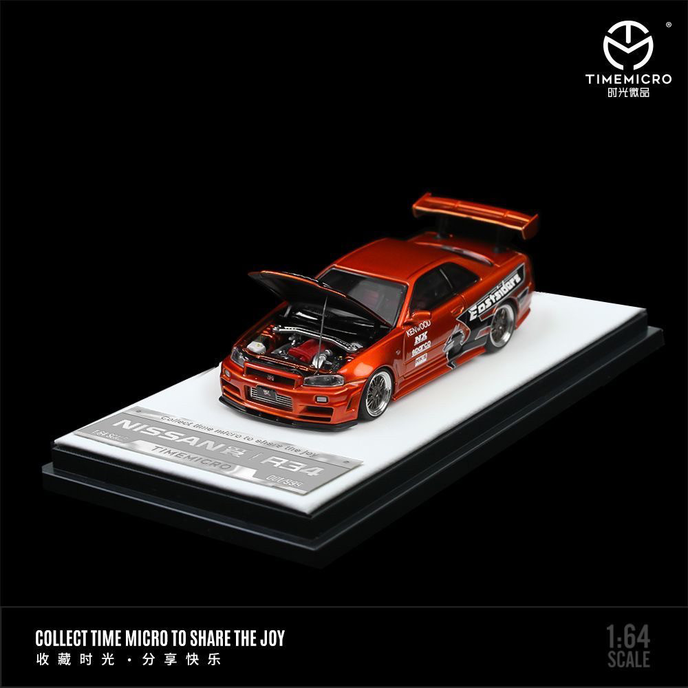 TimeMicro 1:64 Nissan GTR R34 Diecast Car with Openable Hood – SPOON ...