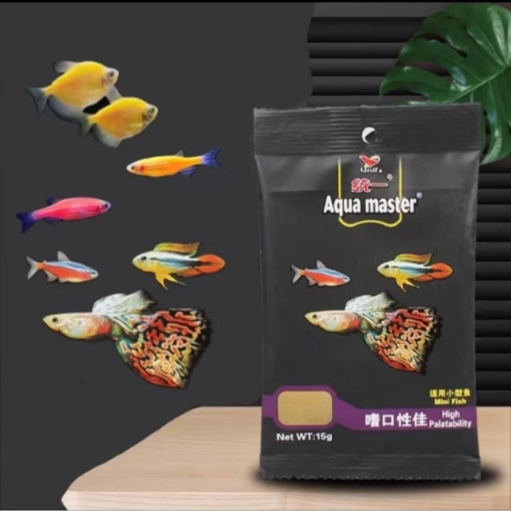 Aqua Master Mini Fish Food 15g Guppy Glowfish Betta Micro Pellet ...