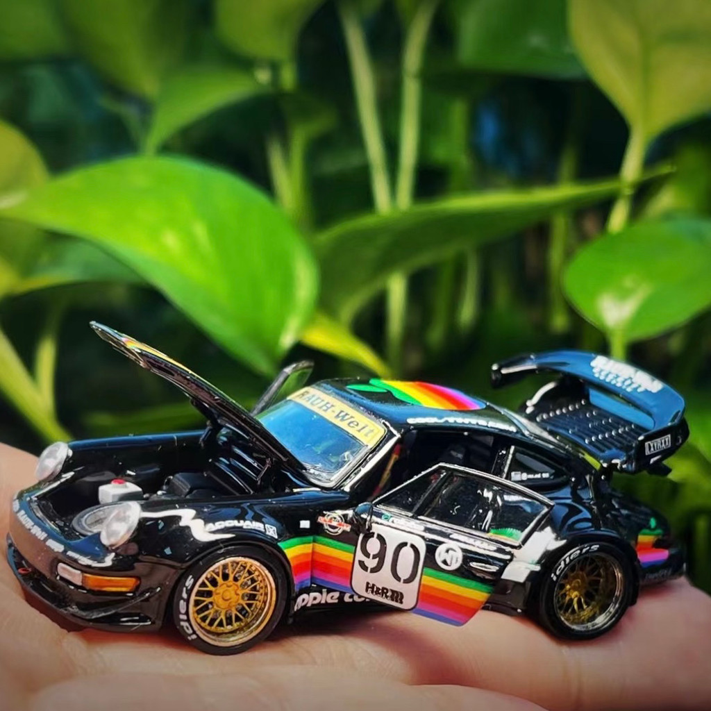 Fast Shipping-PGM 1: 64 Porsche RWB 964 Wide Body Modified Black Apple ...