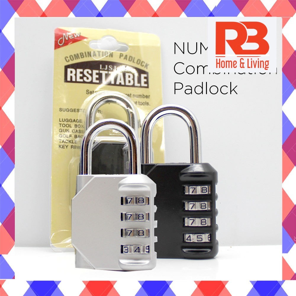4 digi Password Lock Padlock Luggage Bag Lock Padlock Number padlock ...