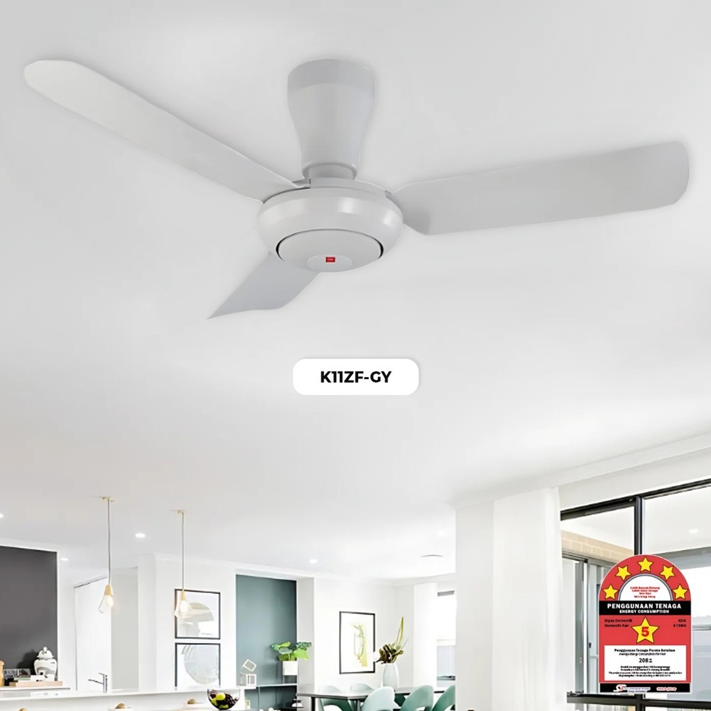 KDK Baby Fan Ceiling Fan 44 inch 3 blades Remote Control Type (White ...