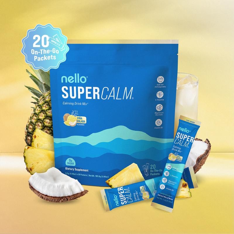 Nello Supercalm – Calming Drink Mix with KSM-66 Ashwagandha, Vitamin D3 ...