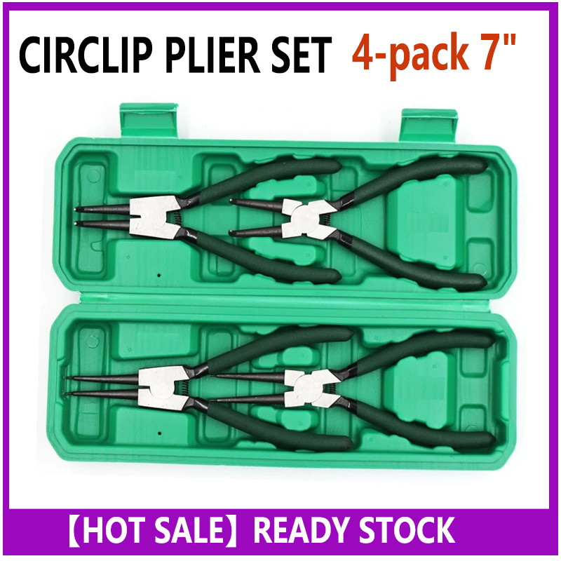 circlip clip plier 4 Pcs Snap Ring Pliers Set - 7-Inch Heavy-Duty ...