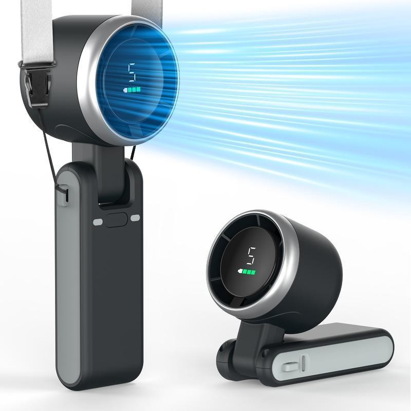 Portable Handheld Turbo Fan,5 Gear Wind,with Digital Display,4000mAh ...