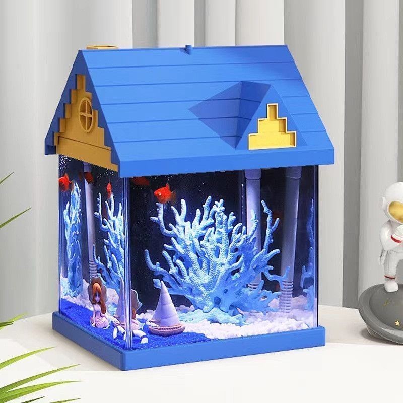 Desktop Small Fish Tank Home Ultra White Glass Fish Tank Desktop ...