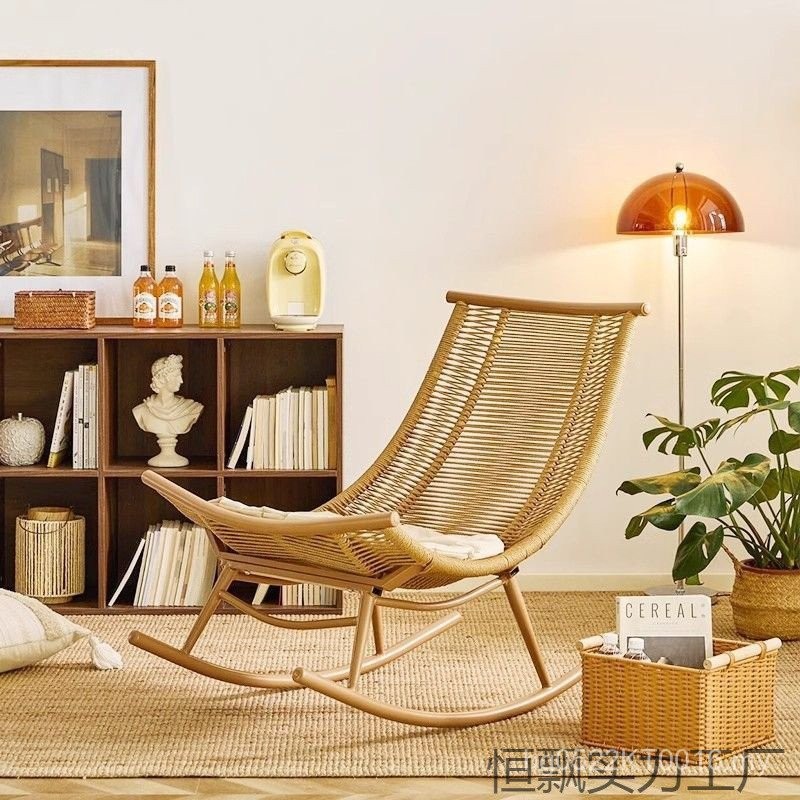Rattan Chair Lazy Living Room Garden Folding Bed Outdoor Balcony ...