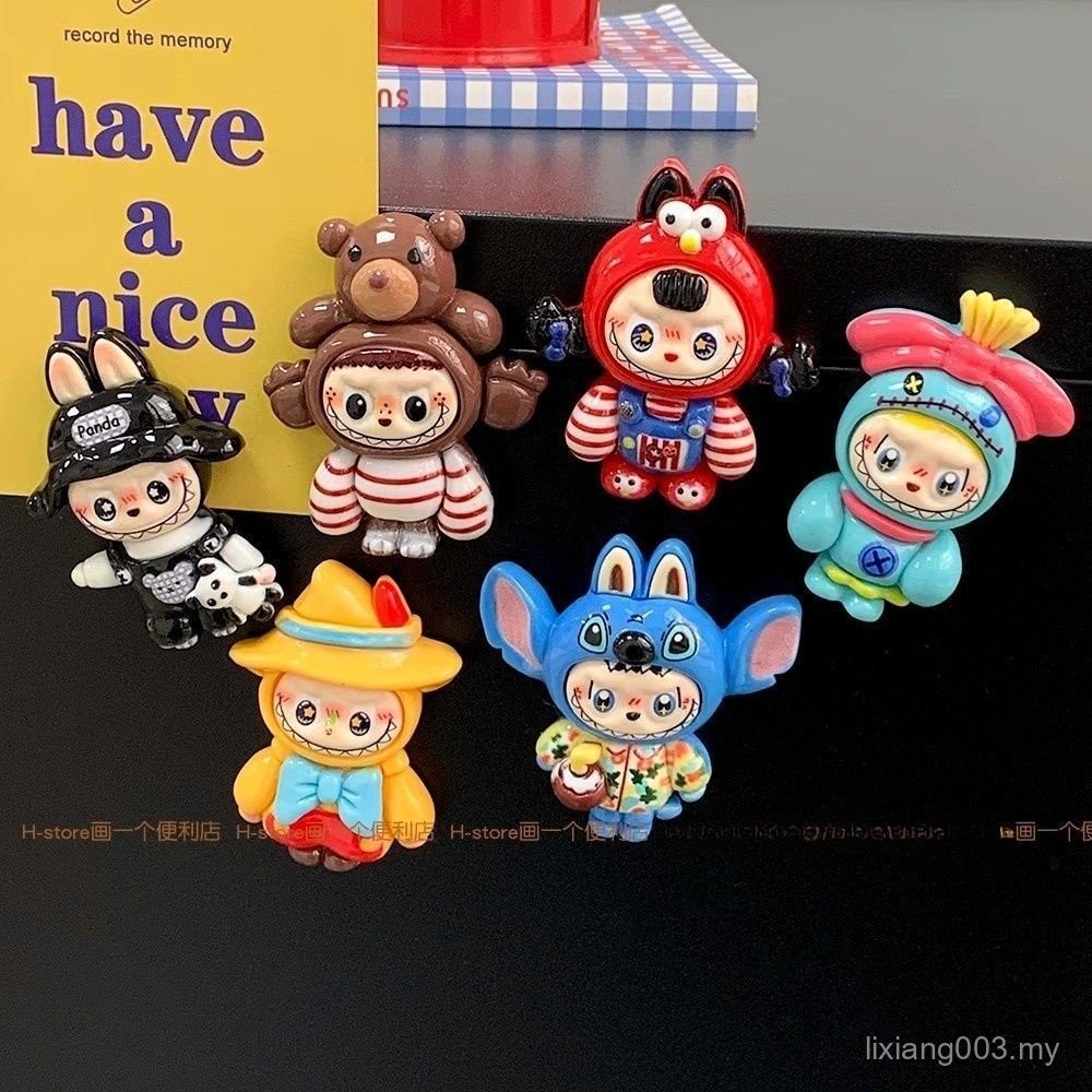 H-store Cute Cross-Dressing Labubu Doll Refrigerator Sticker Magnet ...