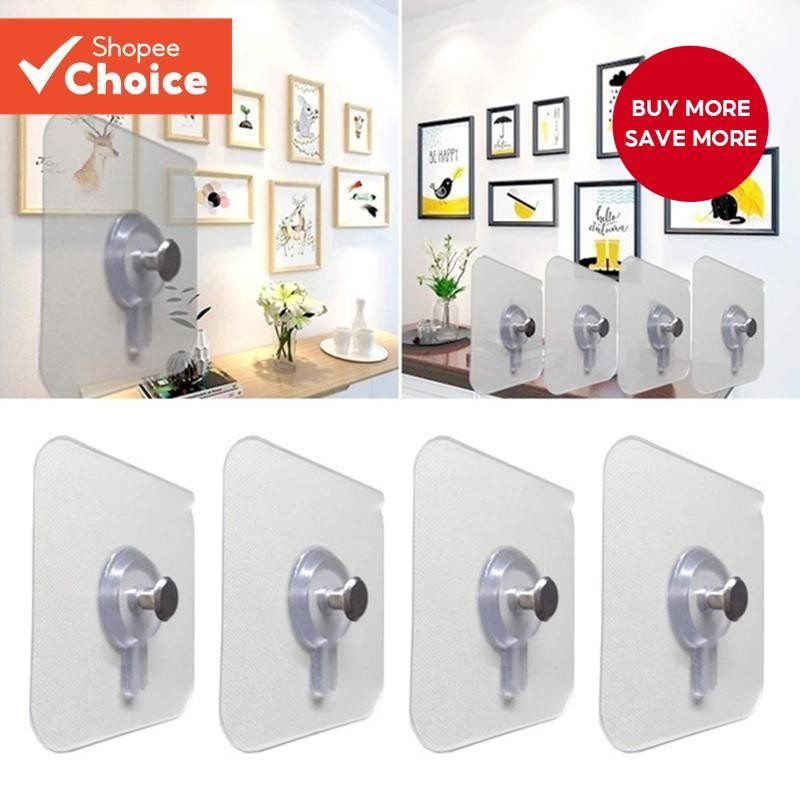 20 Pcs Strong Adhesive Seamless Sticky Wall Hook Nail Mounting Rack ...