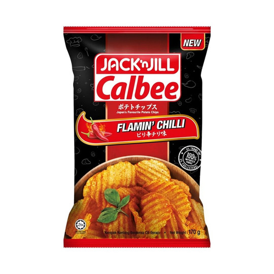 JACK N JILL Calbee Flamin Chili Smoky BBQ Classic Salted Potato Chips ...