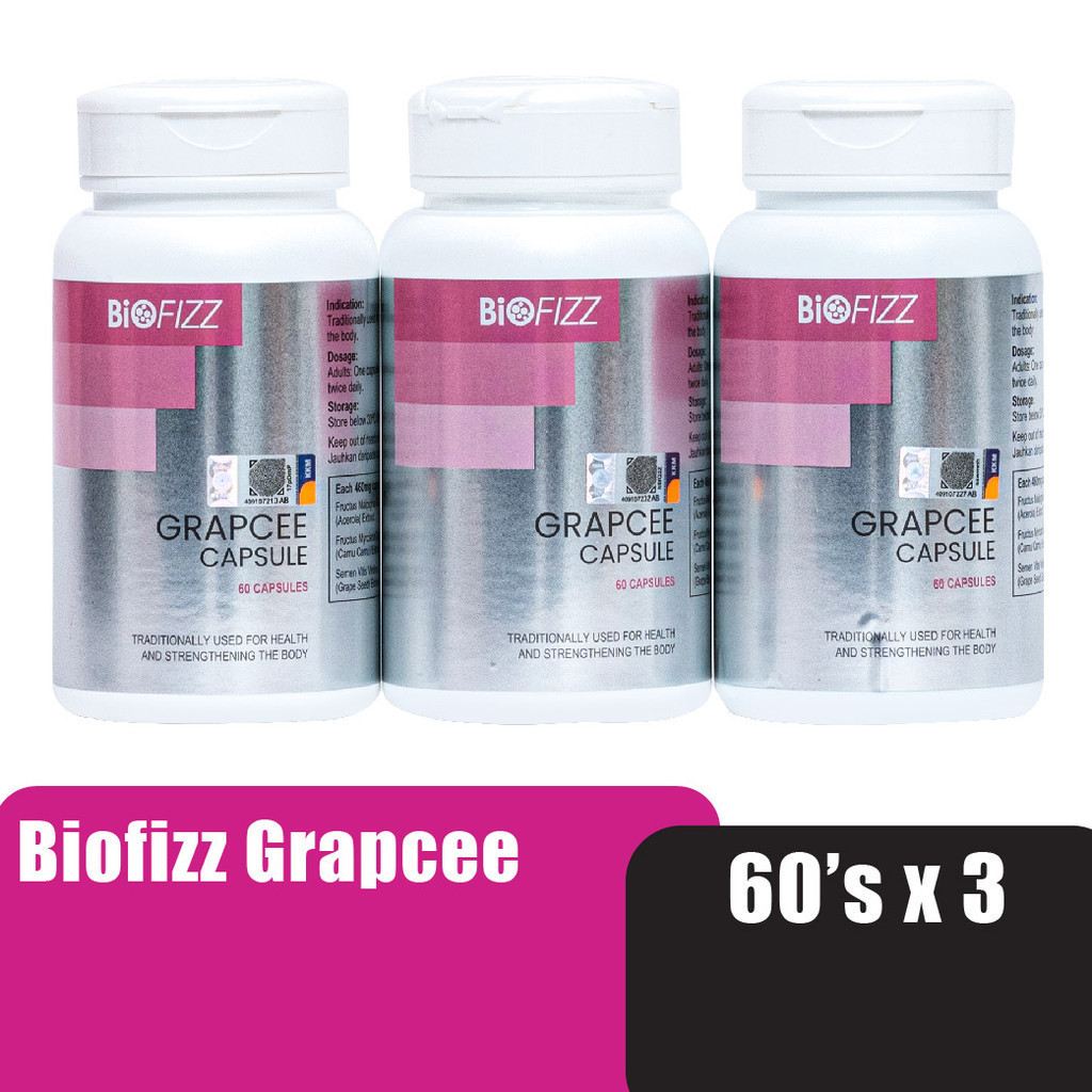BIOFIZZ Grapcee 60'S X 3 Grape Seed Supplement Halal Immune ...