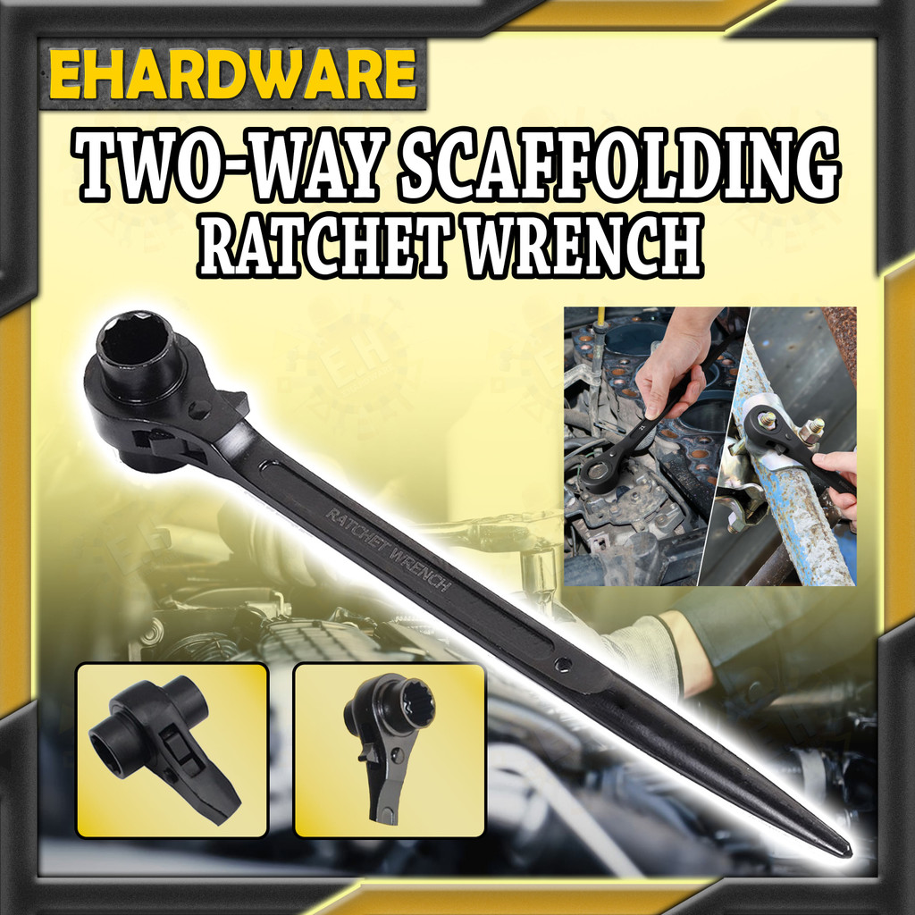 TWO-Way SCAFFOLDING RATCHET WRENCH 尖尾扳手 Scaffold Spanner Wrench 17x19 ...