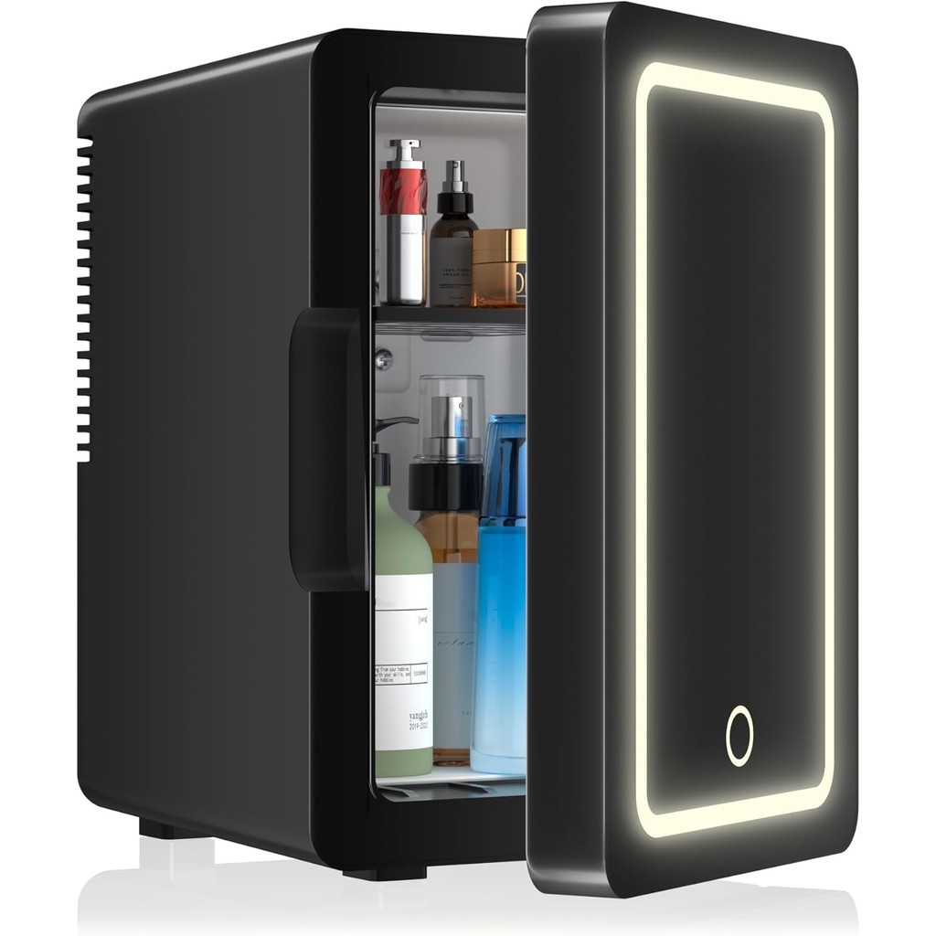 Mini Fridge 6L for Bedroom, Makeup Little Refrigerator with LED Light ...