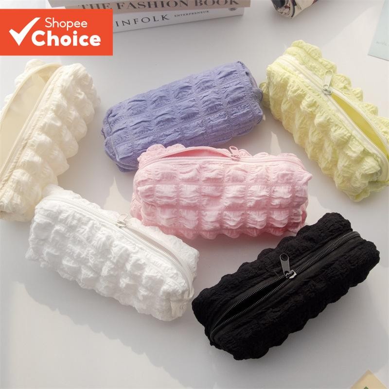 Big Capacity Soft Pencil Case Simple Pure Color Matching Pen Bag Kawaii ...