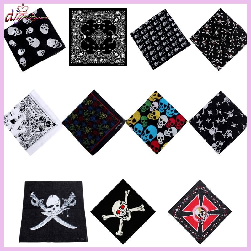 dignityss Bandana Square Scarf Skull Skeleton Print Headband Wrap ...