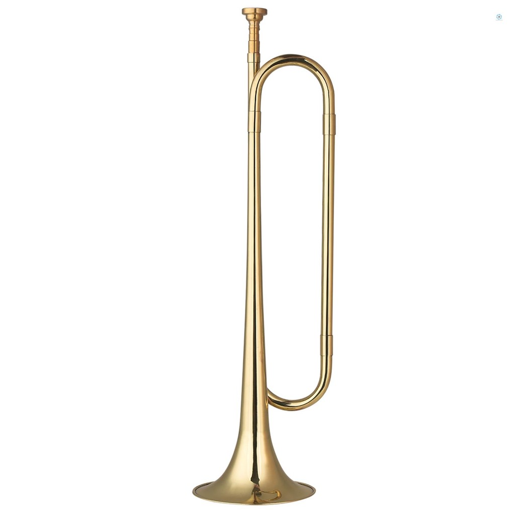 Brass C Bugle Call Gold-Plated Trumpet Cavalry Horn with Mouthpiece ...