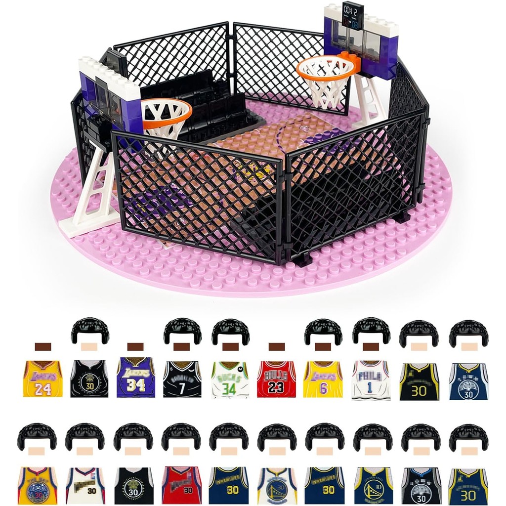 Street Basketball Court Building Block Set dengan 20 angka sukan ...
