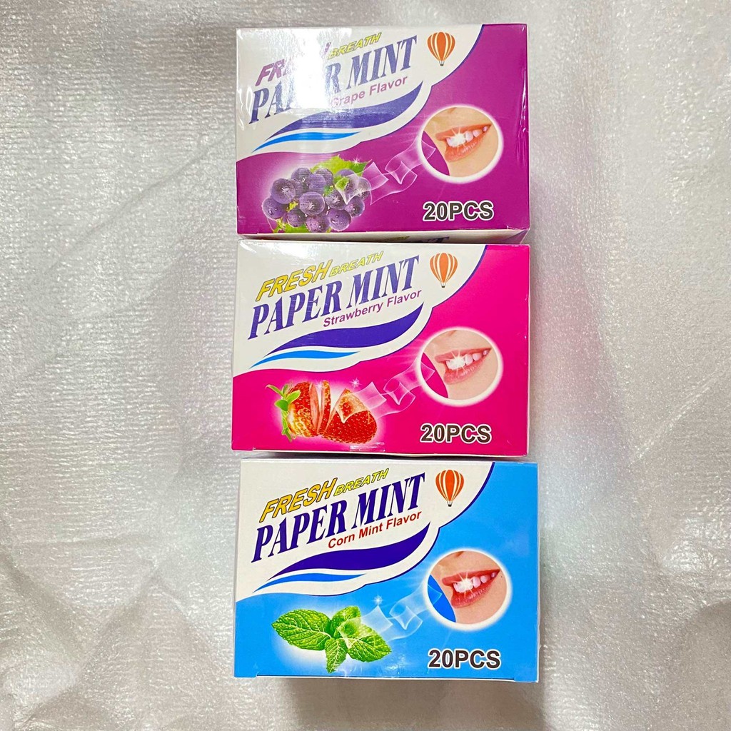 fresh breath paper mint 3 flavour 20pcs viral gula nipis kertas gula ...