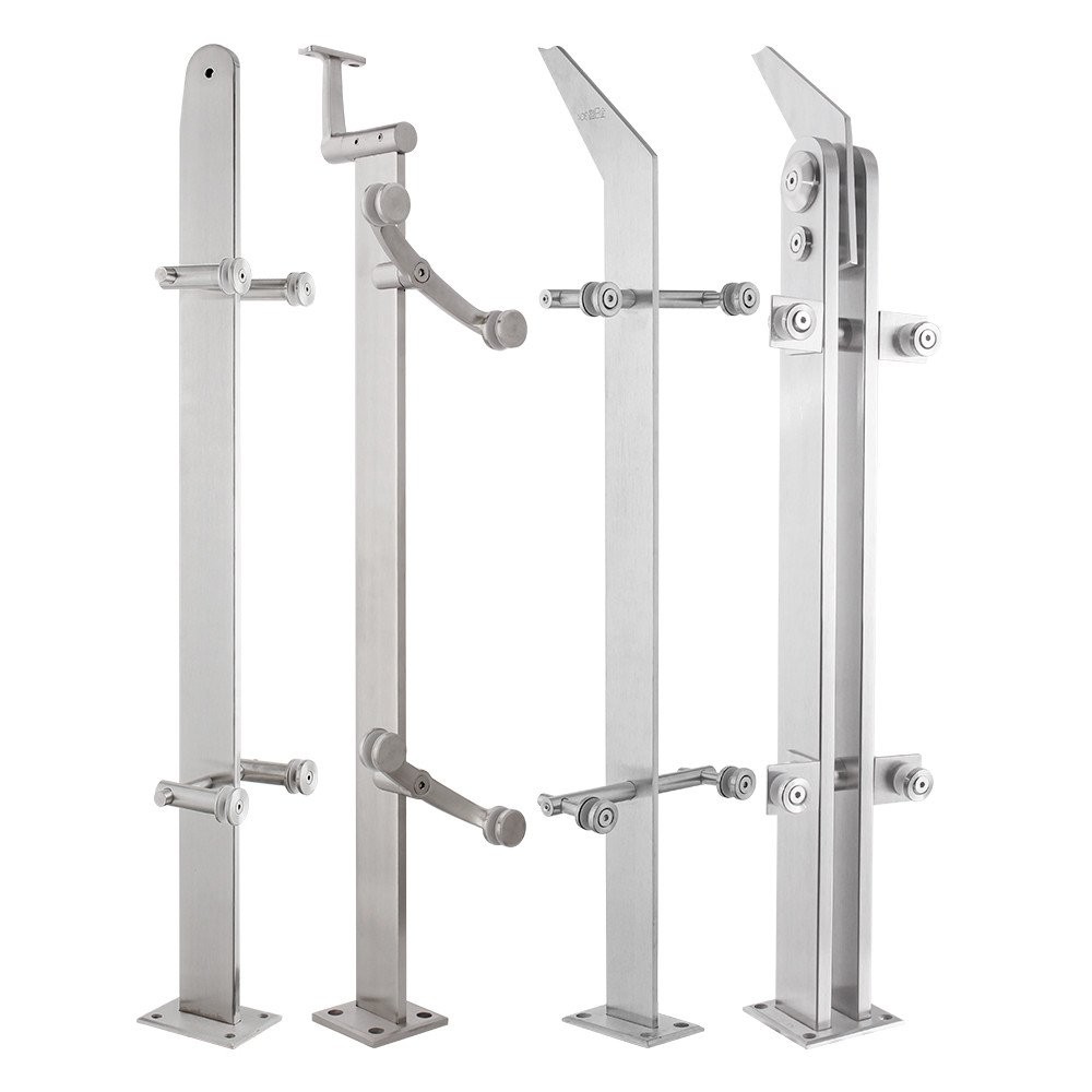 Stainless Steel Balcony Column Indoor Household Stair Armrest Glass ...
