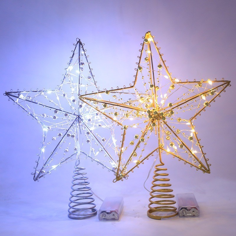 Christmas Tree Topper Star with LED Lights, Battery Operated Plastic ...