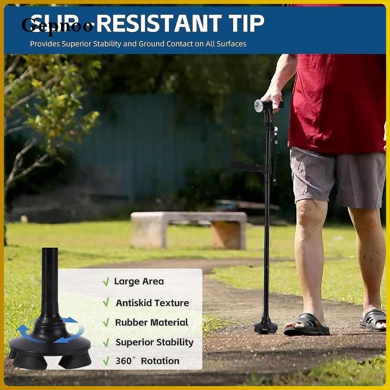 Gepnoo Foldable Walking Cane Freestanding Folding Canes for Disabled ...
