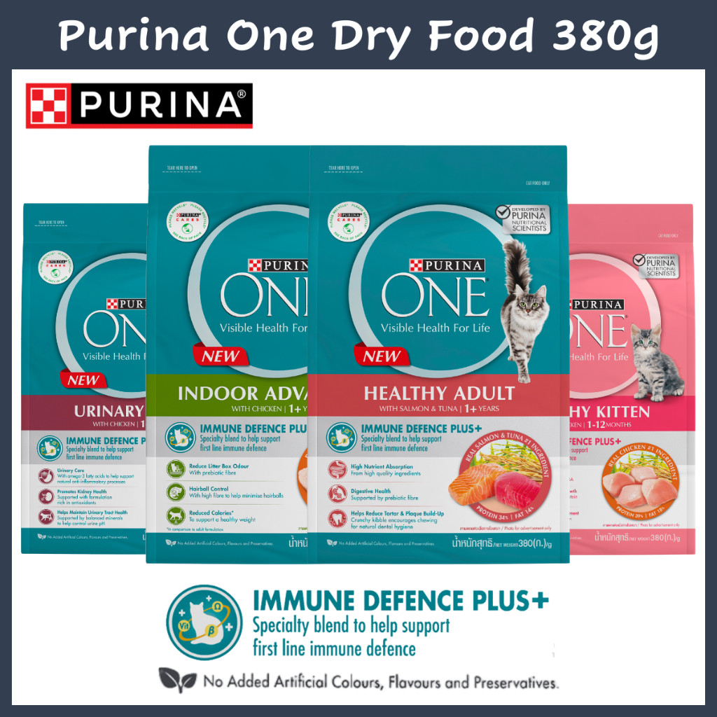 Purina One Cat Dry Food 380g Premium Adult Kitten Indoor Urinary Care ...