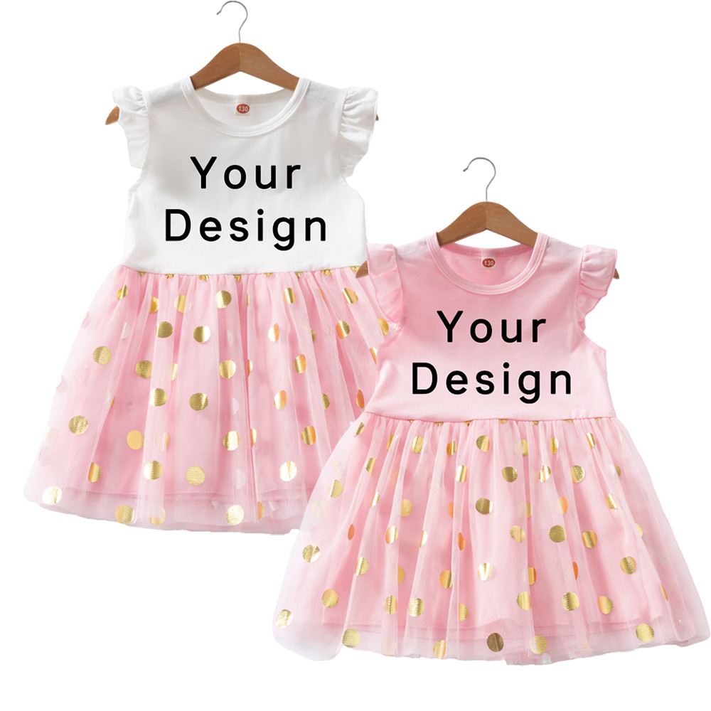 Customized You Design in Here Girls Summer Mesh Dress | Print Text ...