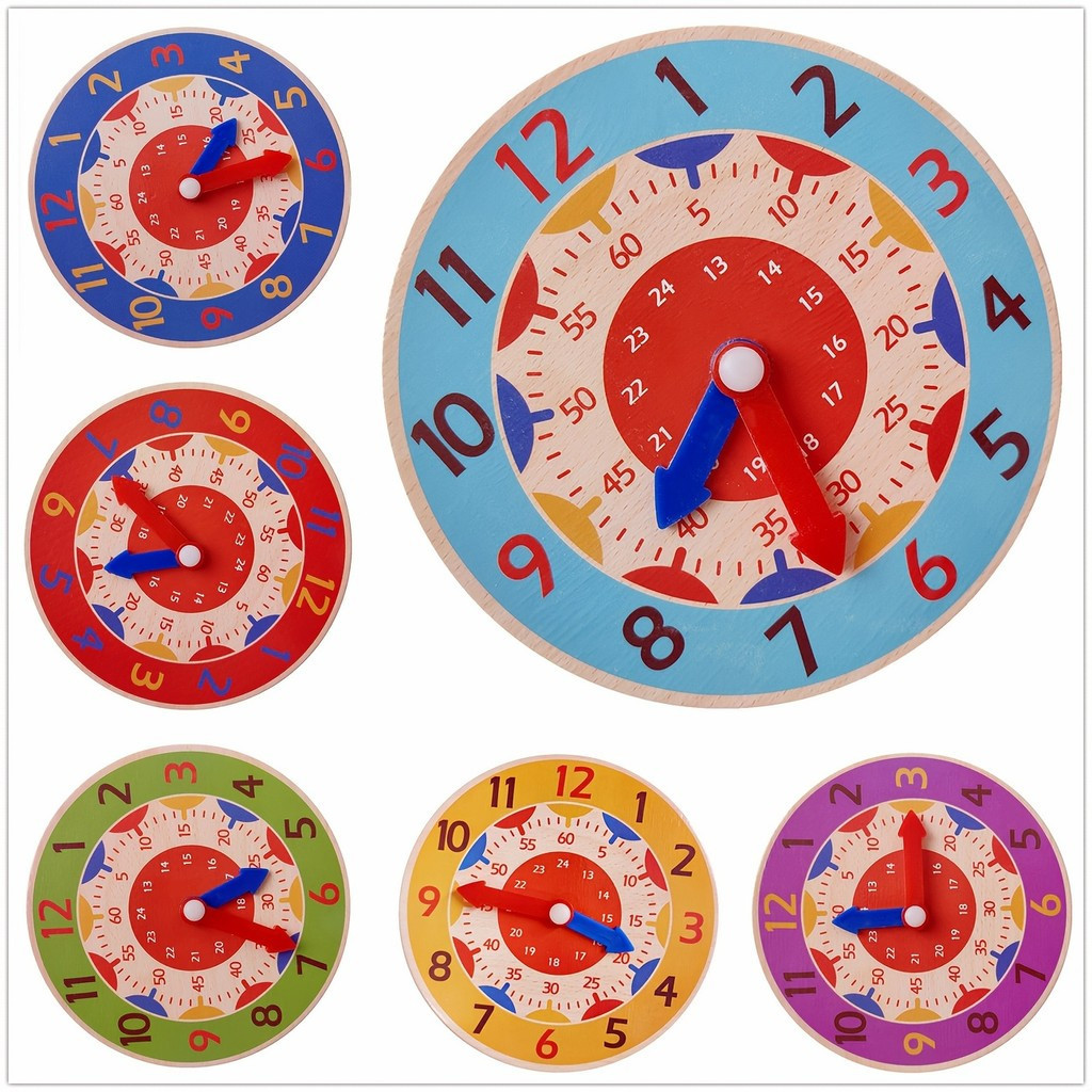 Wooden Educational Clock, Student Clock Model, Digital Clock Toy ...