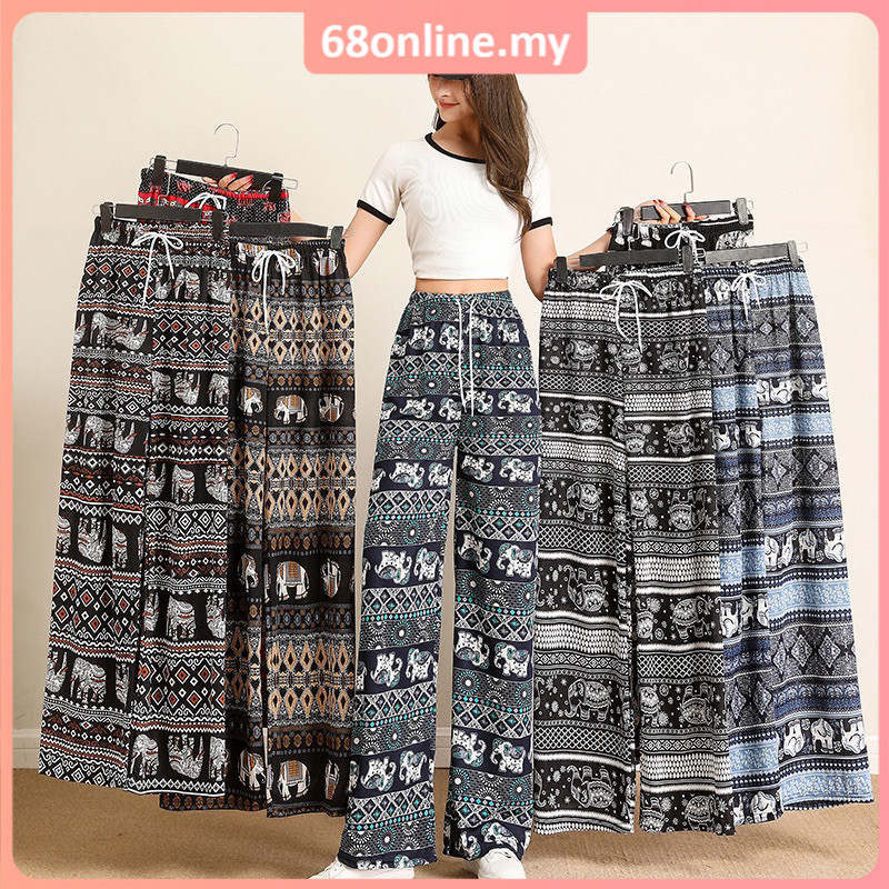 [Johor Seller] Thailand Batik Elephant Long Pant Plus Size Unisex Batik ...