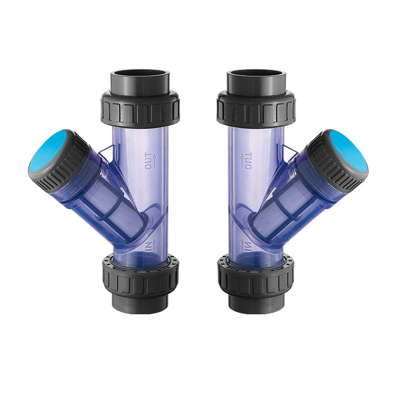 [.666.] Y-type PVC pipe filter UPVC quick-loading transparent plastic ...