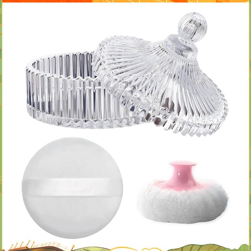 Body Powder Puff and Container Set , Dusting Powder Puff for Women Baby ...