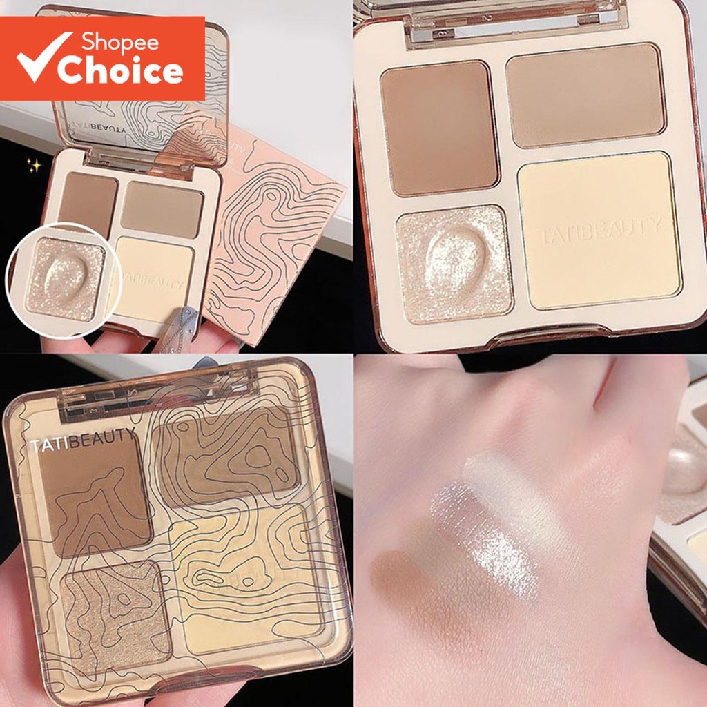 4-Color Matte & Glow Multi-Use Palette - Brightening, Glitter & High ...