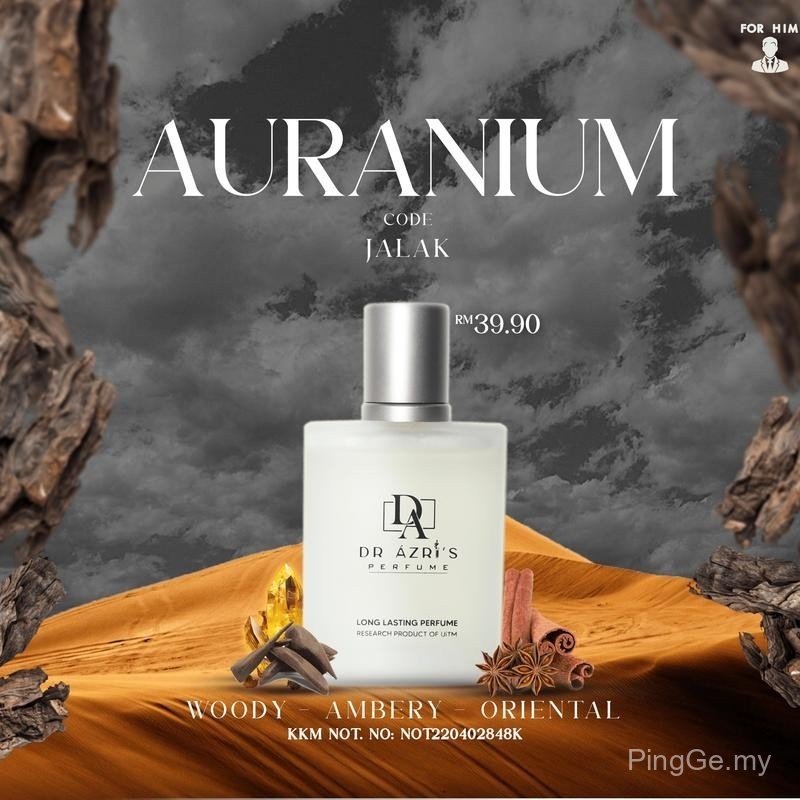 Dr Azri's Perfume | Auranium | For Him | EDP | 72-Hour Long-Lasting ...