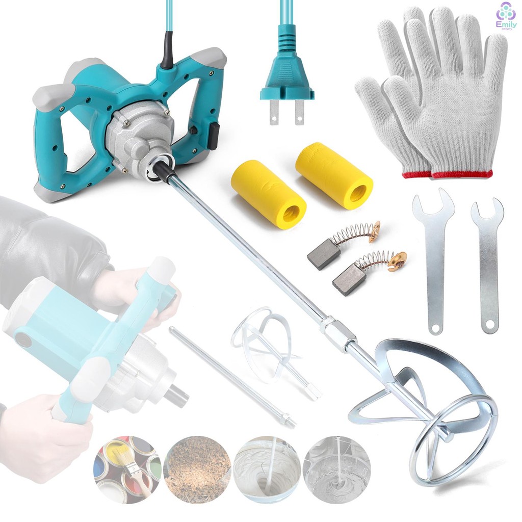 Tool Mixing Mixer 2600 W Handheld Portable Adjustable Paint Plaster 6 ...