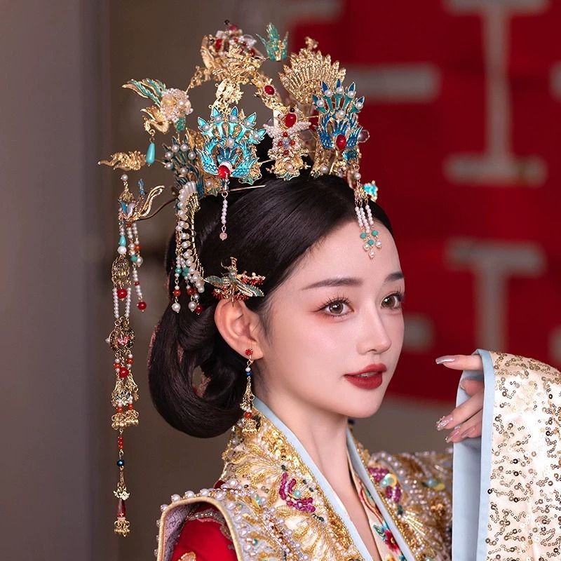 New Ming Dynasty phoenix crown headwear, Chinese wedding headwear ...