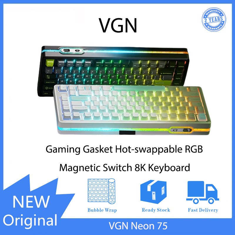 VGN Neon 75 Gaming Gasket Hot-swappable RGB Magnetic Switch 8K Keyboard ...
