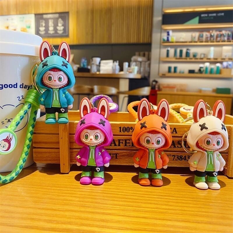 GANTUNGAN LABUBU PREMIUM 3D LABUBU KEYCHAINS + WRITING ROPE AND ...