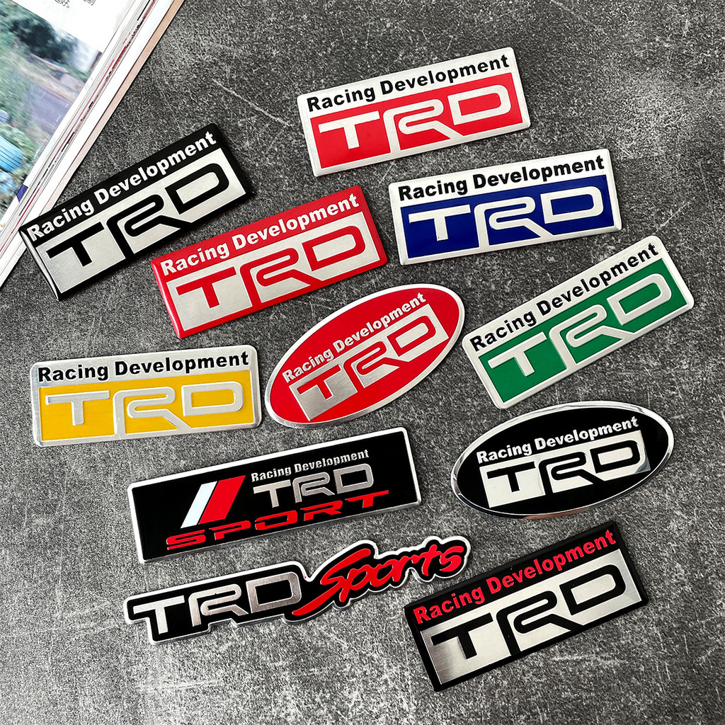 TOYOTA TRD Sports 3D Aluminum Car Accessories Decoration Sticker Side ...