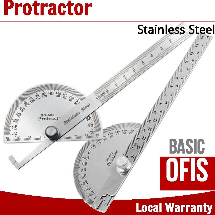 Stainless Steel Protractor Measure Angle 0-180 Ruler Degree Tool ...