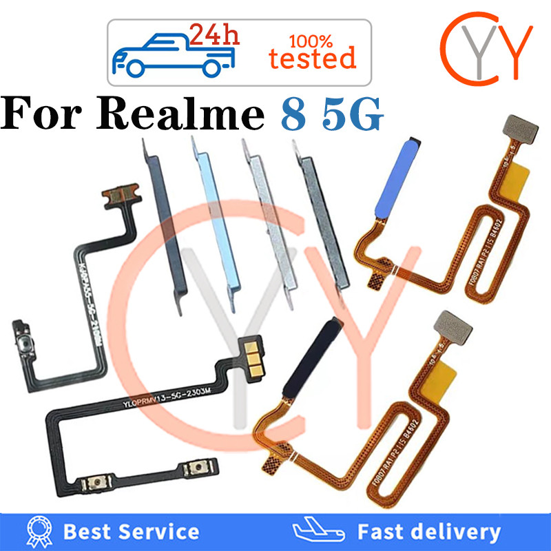 For Realme 8 5G RMX3241 Back Home Button Fingerprint Scanner Sensor ...