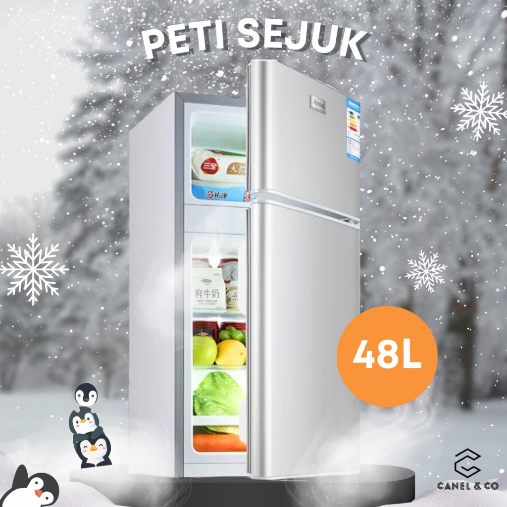 [1 Year Warranty] 120L 2 Door Mini Refrigerator Freezer Chiller Food ...
