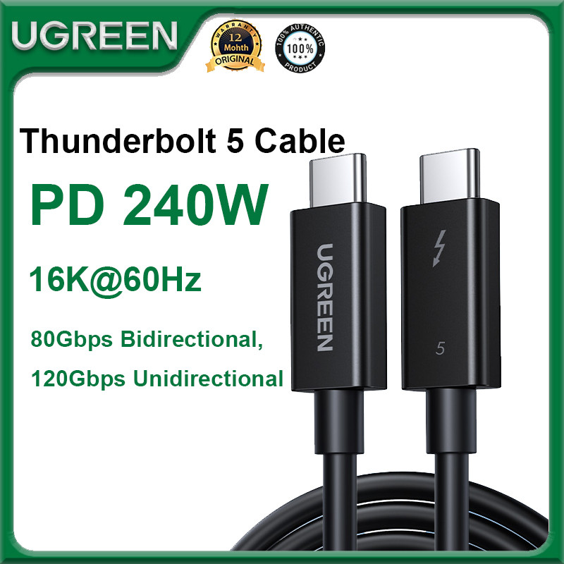 UGREEN 240W 80Gbps Thunderbolt 5 Cable 16K@60Hz 120Gbps Fast Charging Cord E-Marker USB C Cable ...