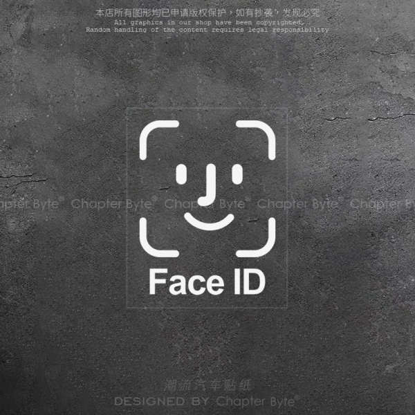 sticker custom sticker kereta Car Sticker FaceID Face Sweeping Entry ...