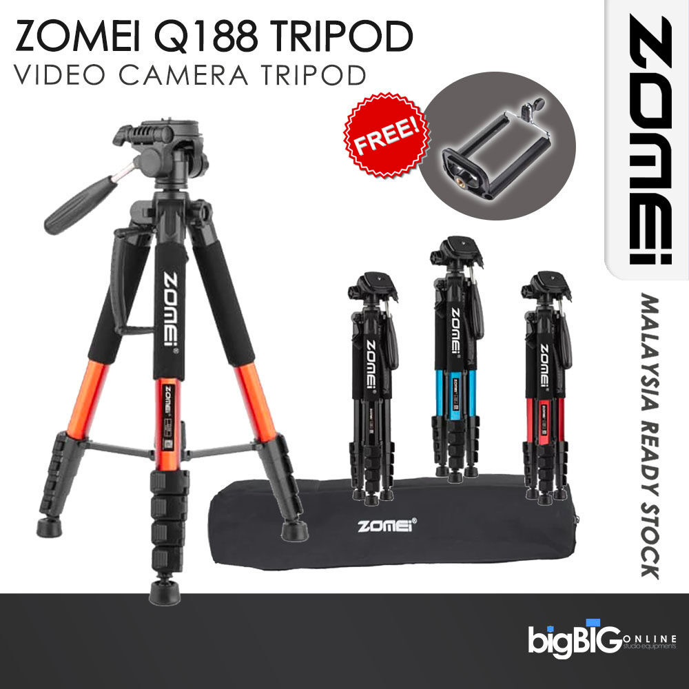 ZOMEI Q188 188cm Tripod Heavy Duty Tall Tripod Stand, Professional ...